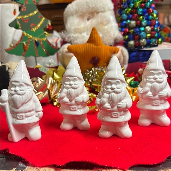 Holiday | White Ceramic Santa Figurines Set | Poshmark